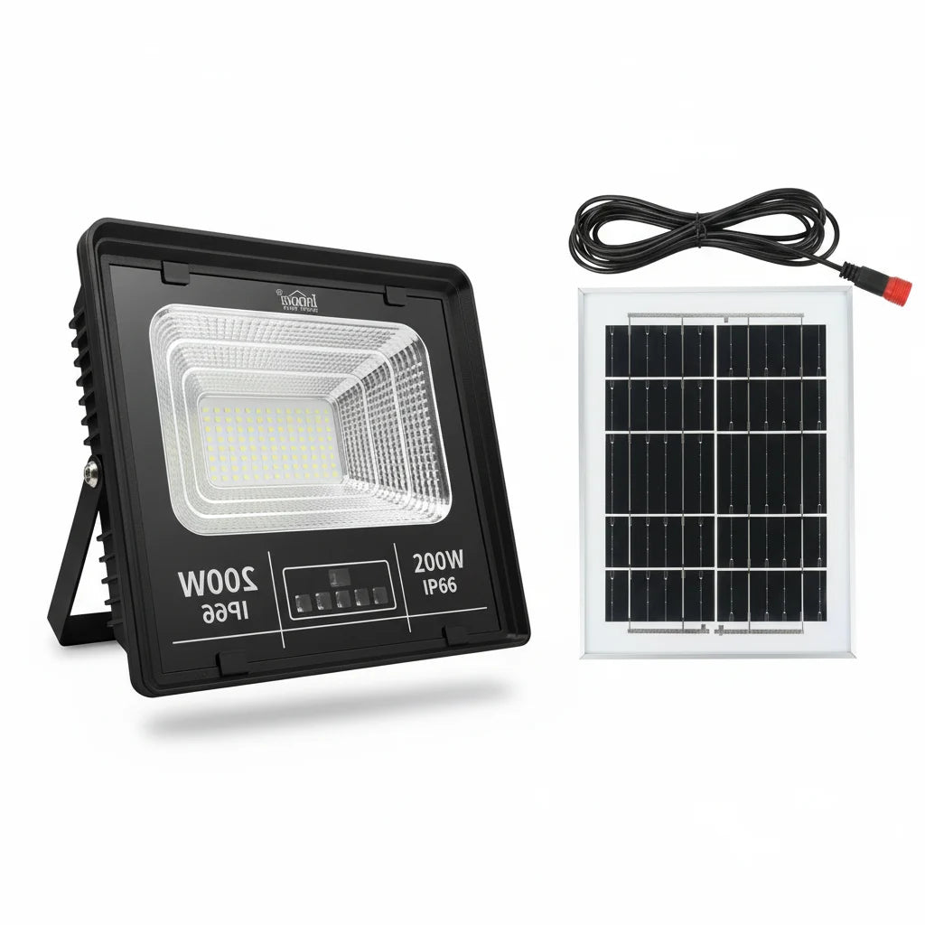 Proiector LED INNOVA 200W Cu Panou Solar si telecomanda, IP66 + Cadou