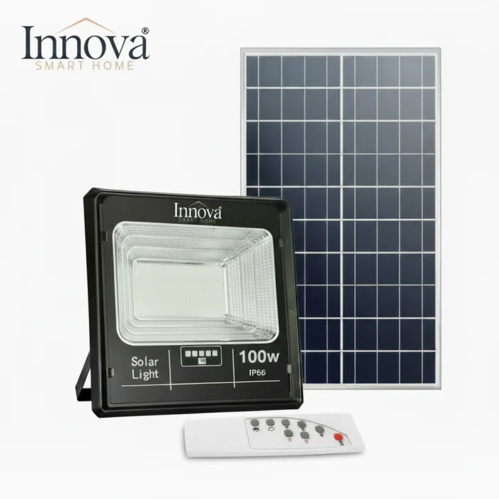 Proiector Solar Innova 100W , IP66 , Indicator Batarie , Telecomanda